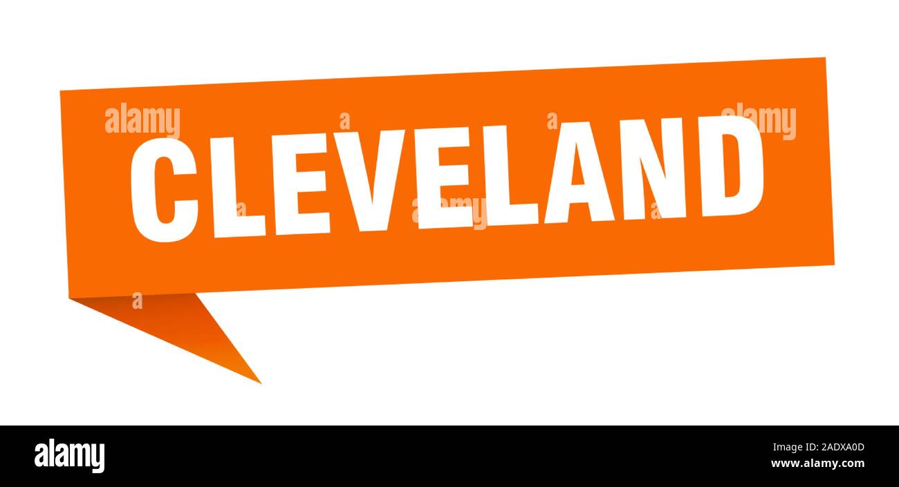 Cleveland sticker. Orange Cleveland signpost pointer sign Stock Vector ...