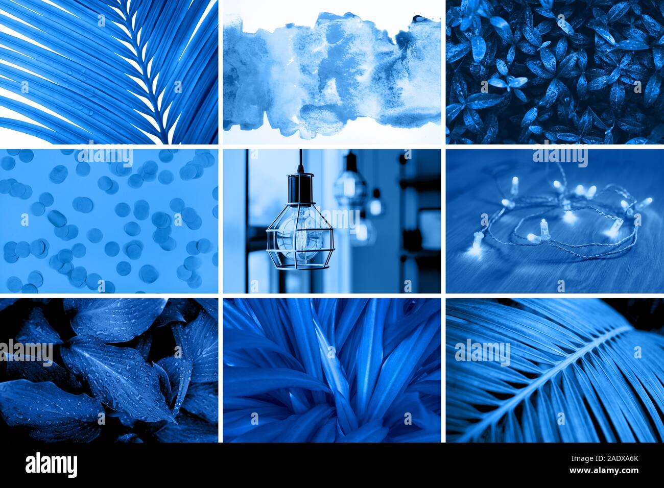 Creative collage tinted in blue color Stock Photo - Alamy