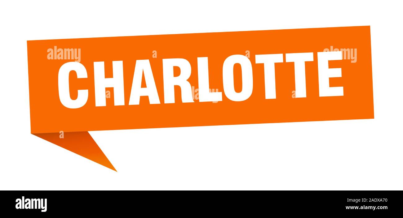 Charlotte sticker. Orange Charlotte signpost pointer sign Stock Vector ...
