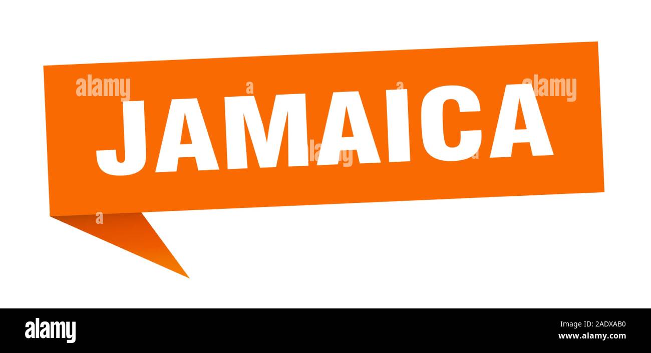 Jamaica sticker. Orange Jamaica signpost pointer sign Stock Vector ...