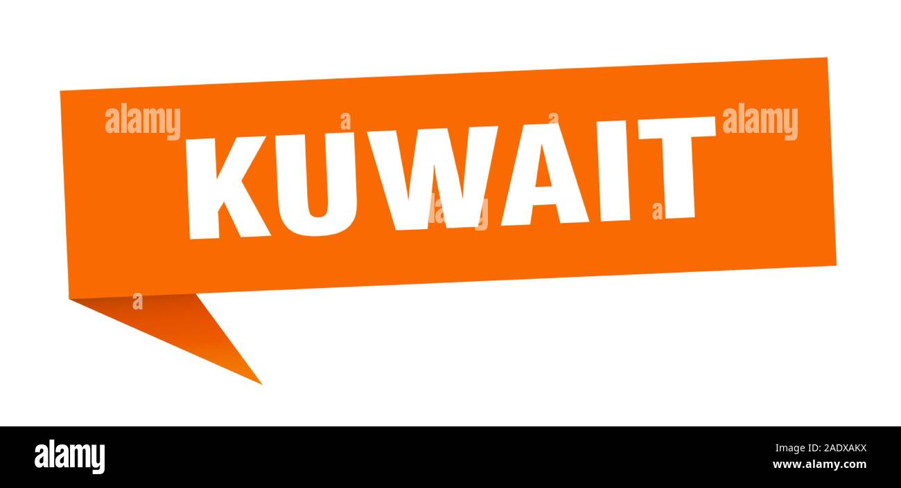 Kuwait sticker. Orange Kuwait signpost pointer sign Stock Vector Image ...
