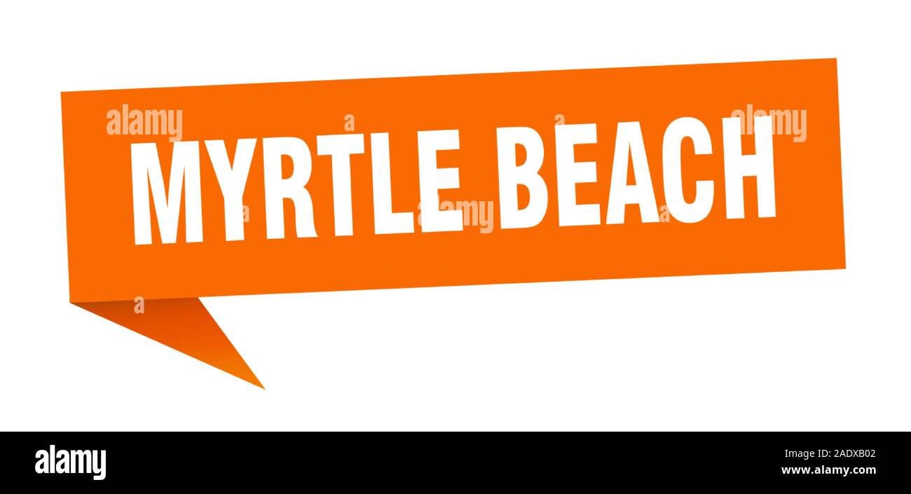Myrtle Beach sticker. Orange Myrtle Beach signpost pointer sign Stock ...