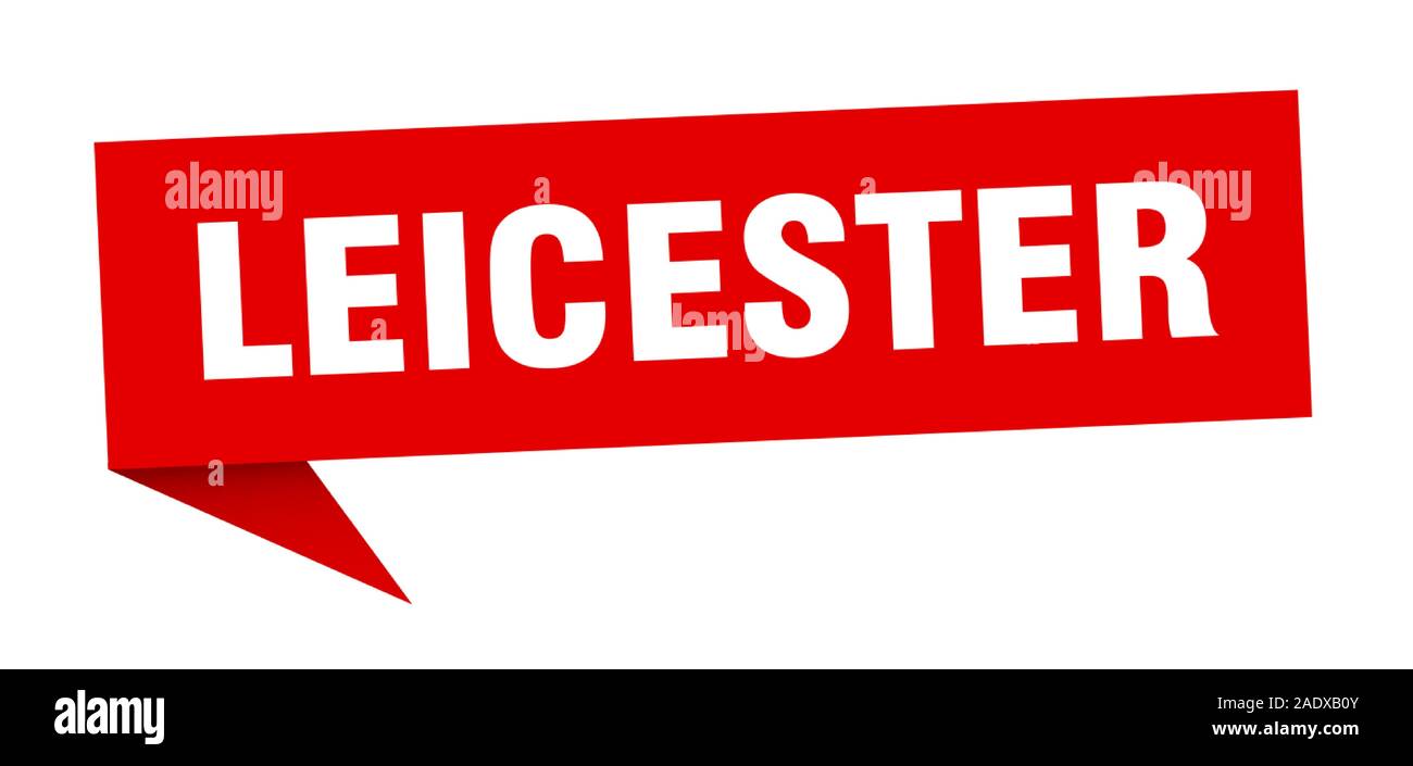 Leicester sticker. Red Leicester signpost pointer sign Stock Vector ...