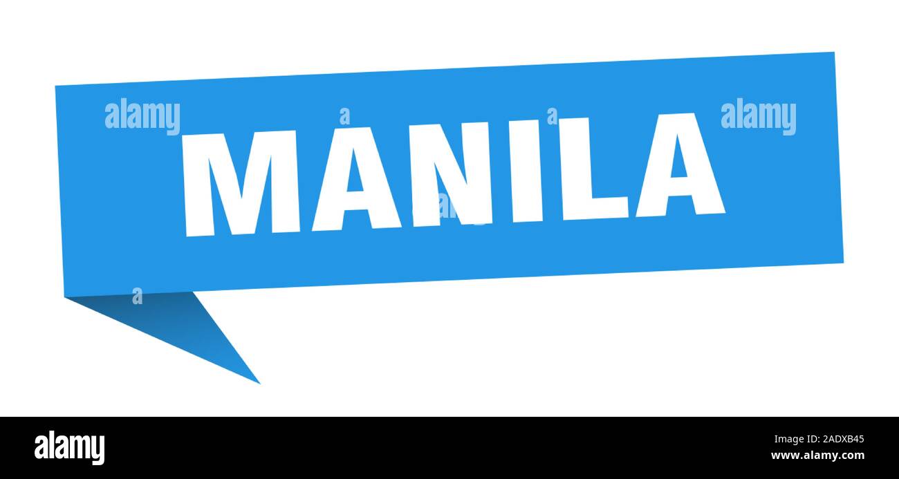 Manila sticker. Blue Manila signpost pointer sign Stock Vector Image ...