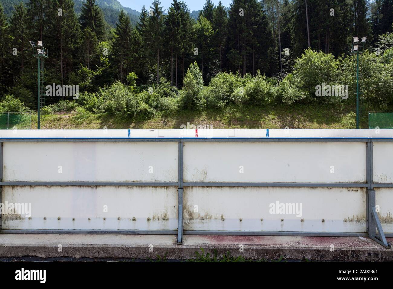 Outdoor Skating ring out of work in a public area Stock Photo - Alamy