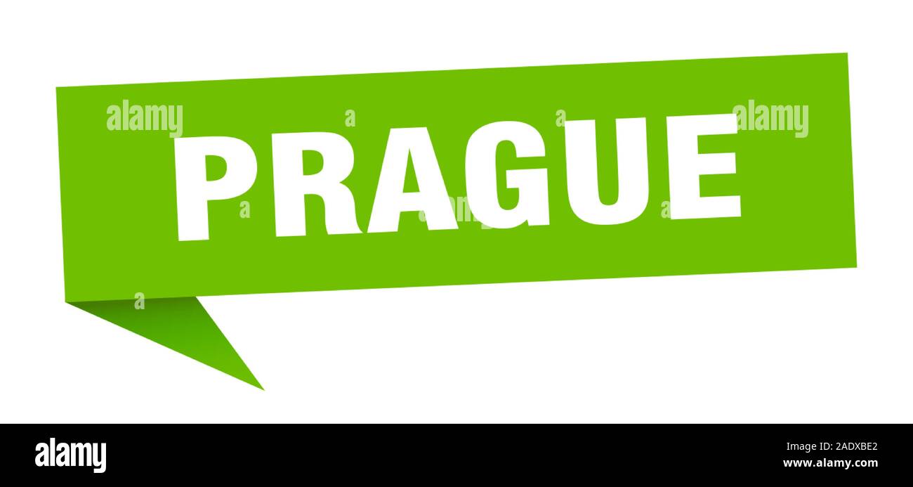 Prague sticker. Green Prague signpost pointer sign Stock Vector Image ...