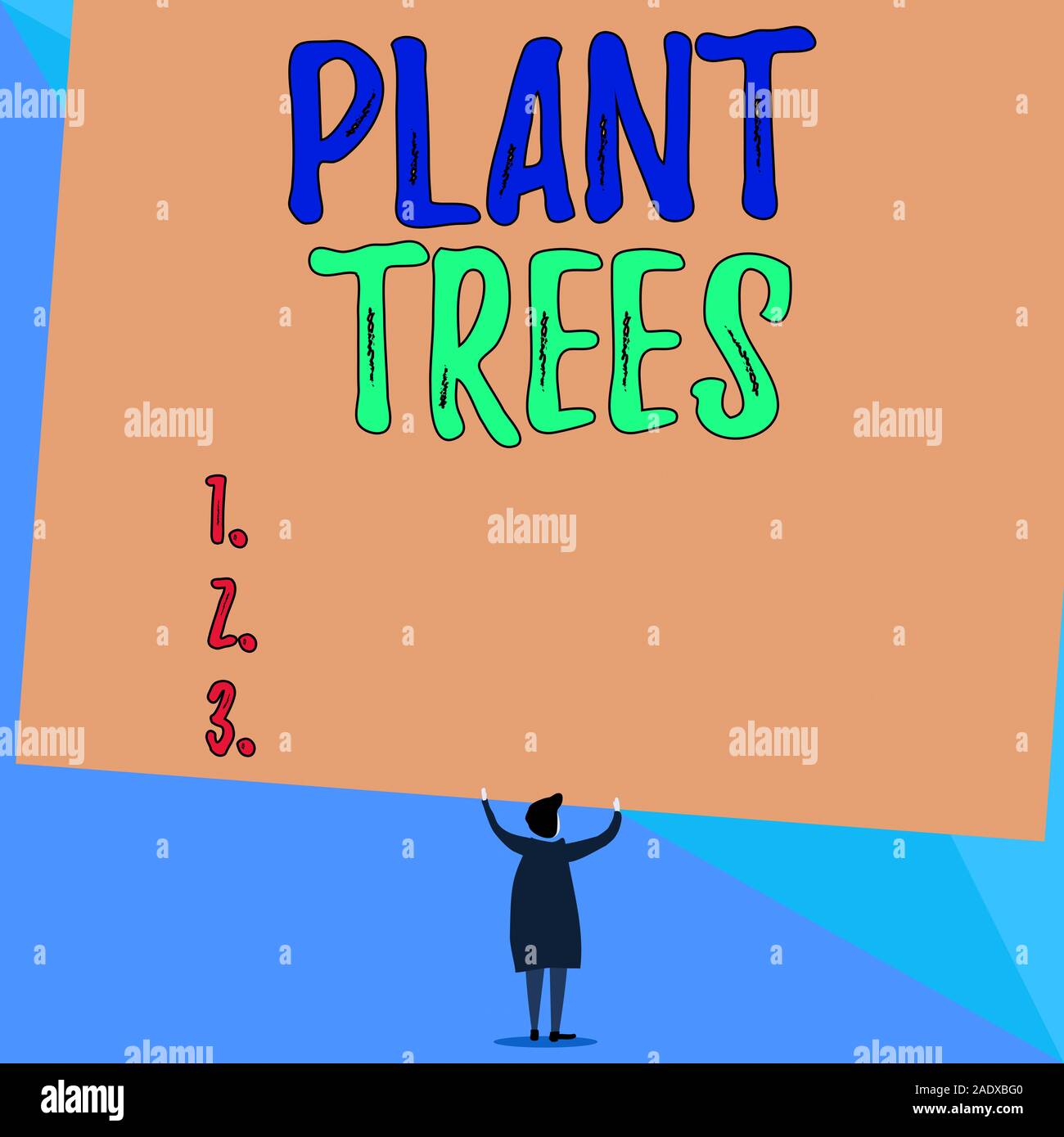 Conceptual hand writing showing Plant Trees. Concept meaning process of ...