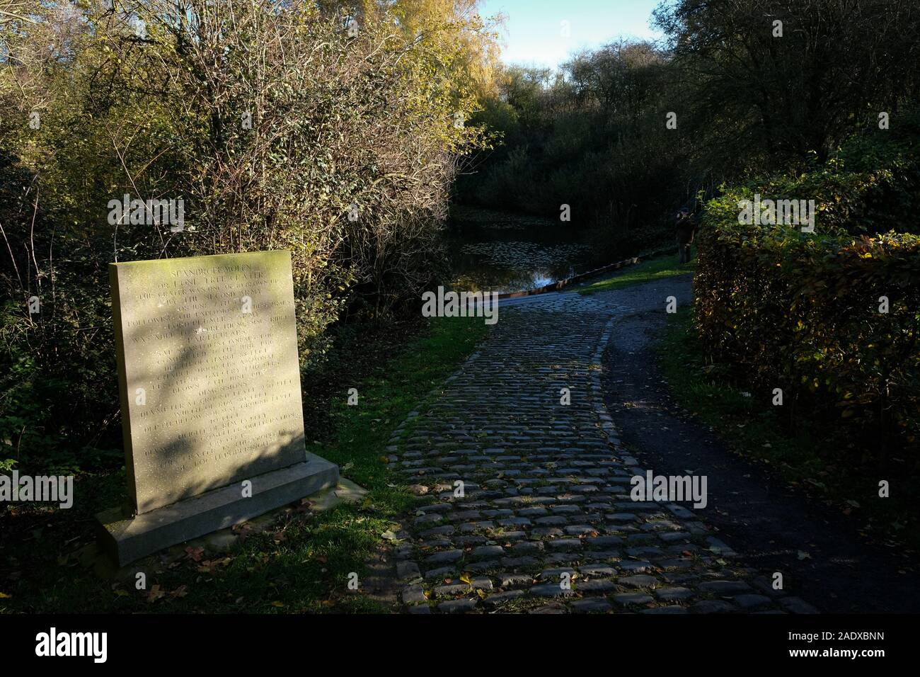 The Pool of Peace near Messines, south of Ypres in Belgium. The pool is ...