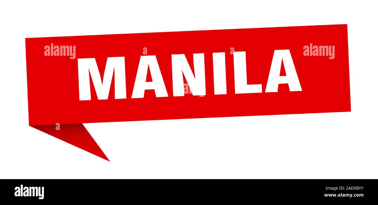 Manila sticker. Red Manila signpost pointer sign Stock Vector Image ...