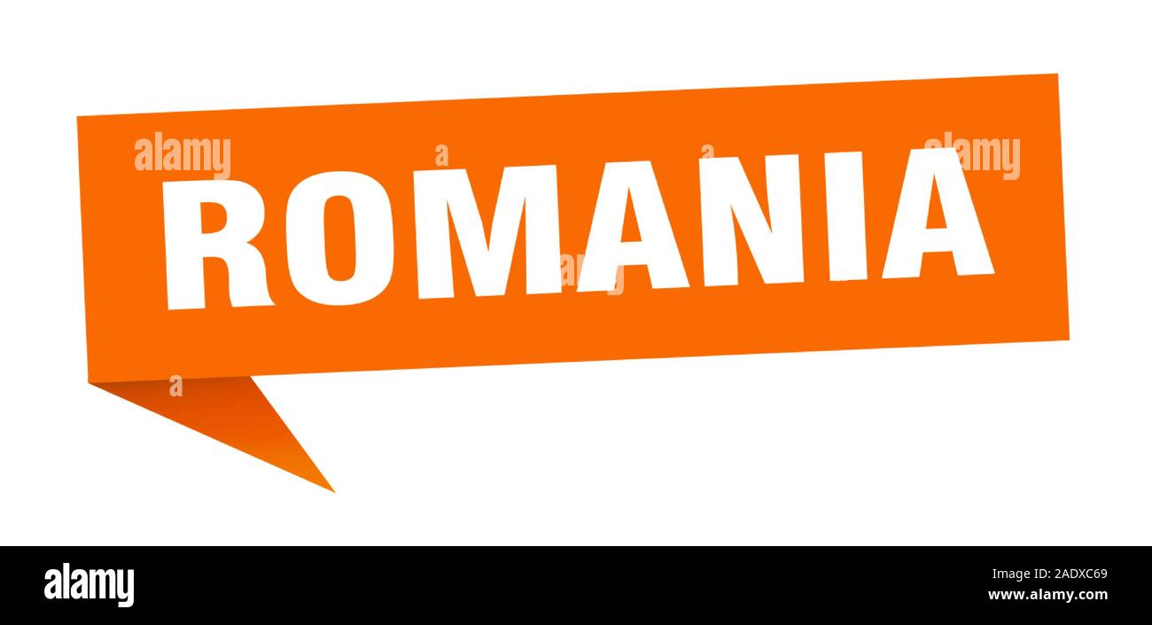 Romania sticker. Orange Romania signpost pointer sign Stock Vector ...