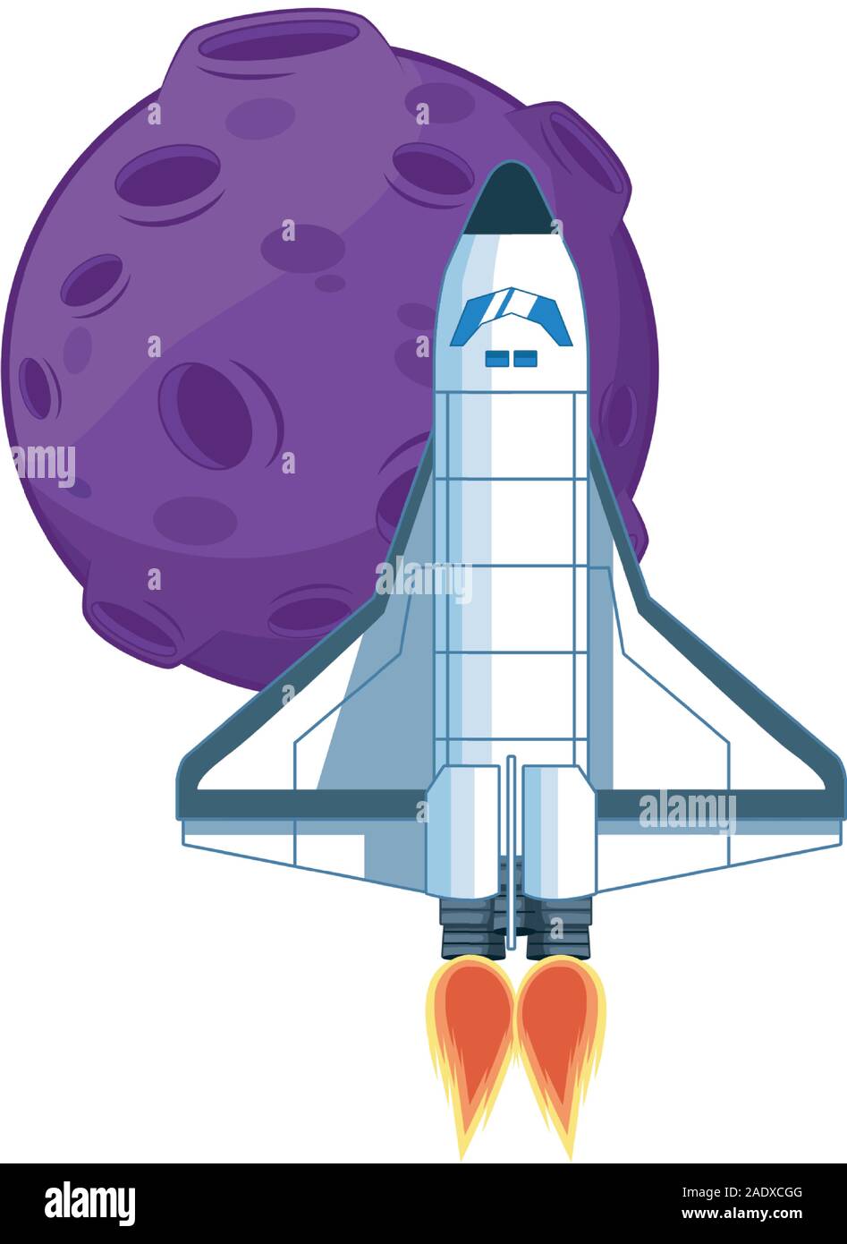 space rocket and moon icon, flat design Stock Vector Image & Art - Alamy