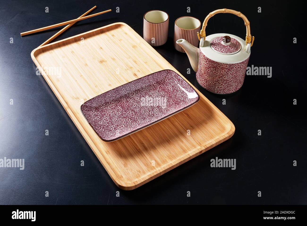 Set of plate in japanese style Stock Photo - Alamy