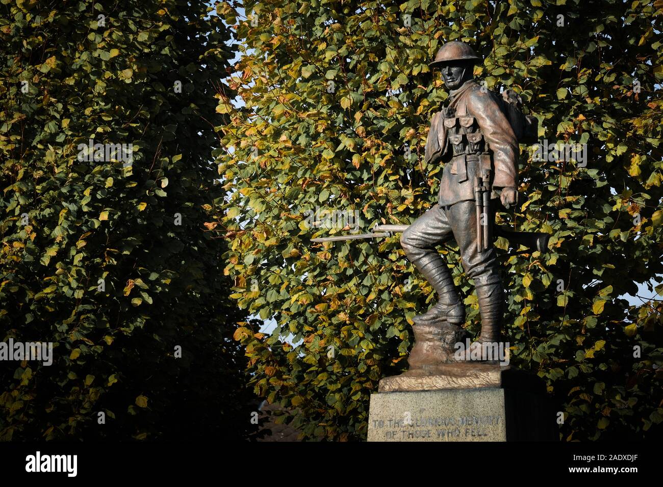 The memorial to the British 41st Division in Flers village on the Somme ...