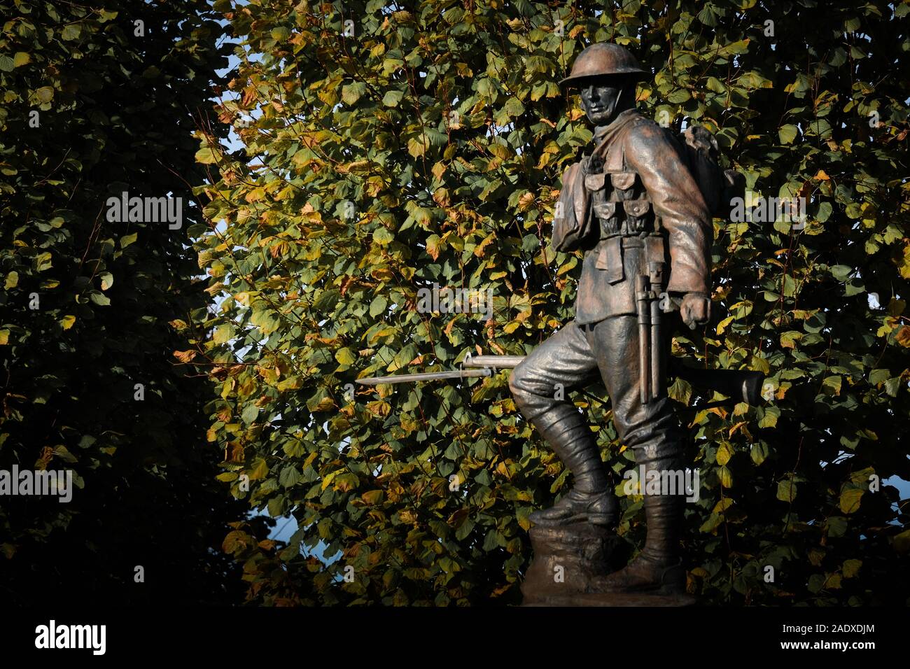 The memorial to the British 41st Division in Flers village on the Somme ...