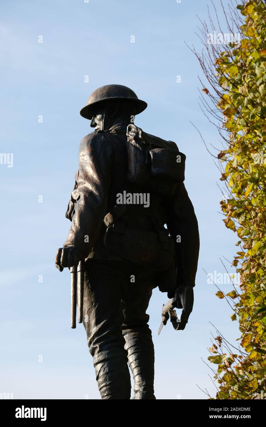 The memorial to the British 41st Division in Flers village on the Somme ...