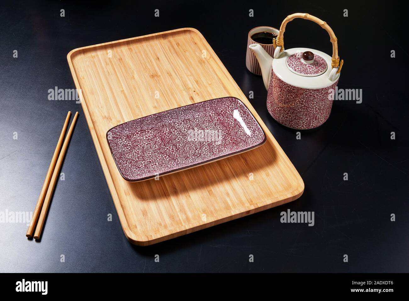 Set of plate in japanese style Stock Photo - Alamy