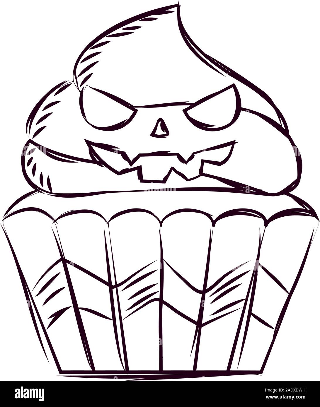 Halloween Cupcakes Coloring Pages