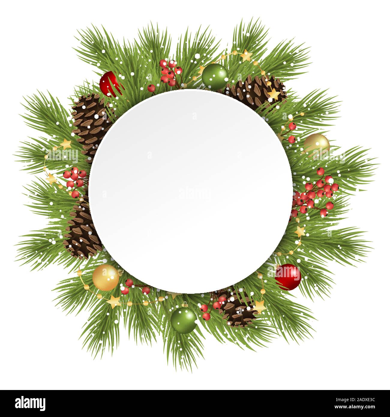 Christmas background pine branches decorations Stock Vector Images - Alamy