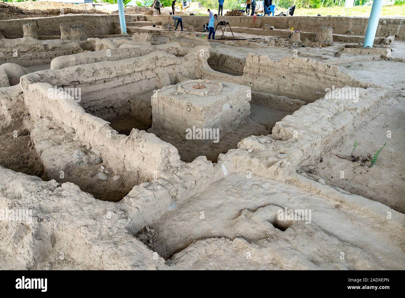 Panjakent Sarazm Proto Urban Archeological Excavation Site View on a ...