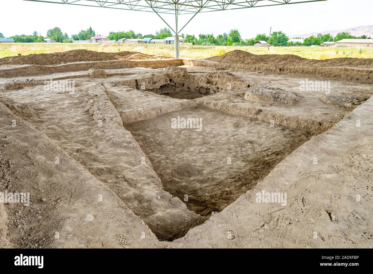 Panjakent Sarazm Proto Urban Archeological Excavation Site View on a ...