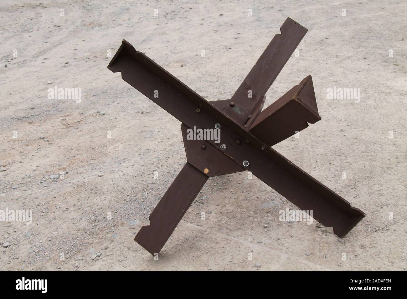 A Wartime Military Czech Hedgehog Anti Tank Barrier Stock Photo - Alamy