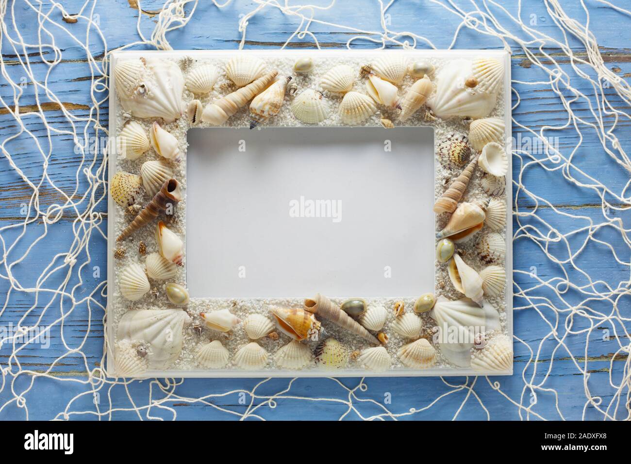 Maritime Background With A Picture Frame Stock Photo - Alamy