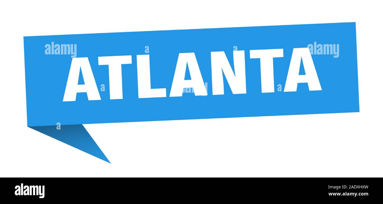 Atlanta sticker. Blue Atlanta signpost pointer sign Stock Vector Image ...