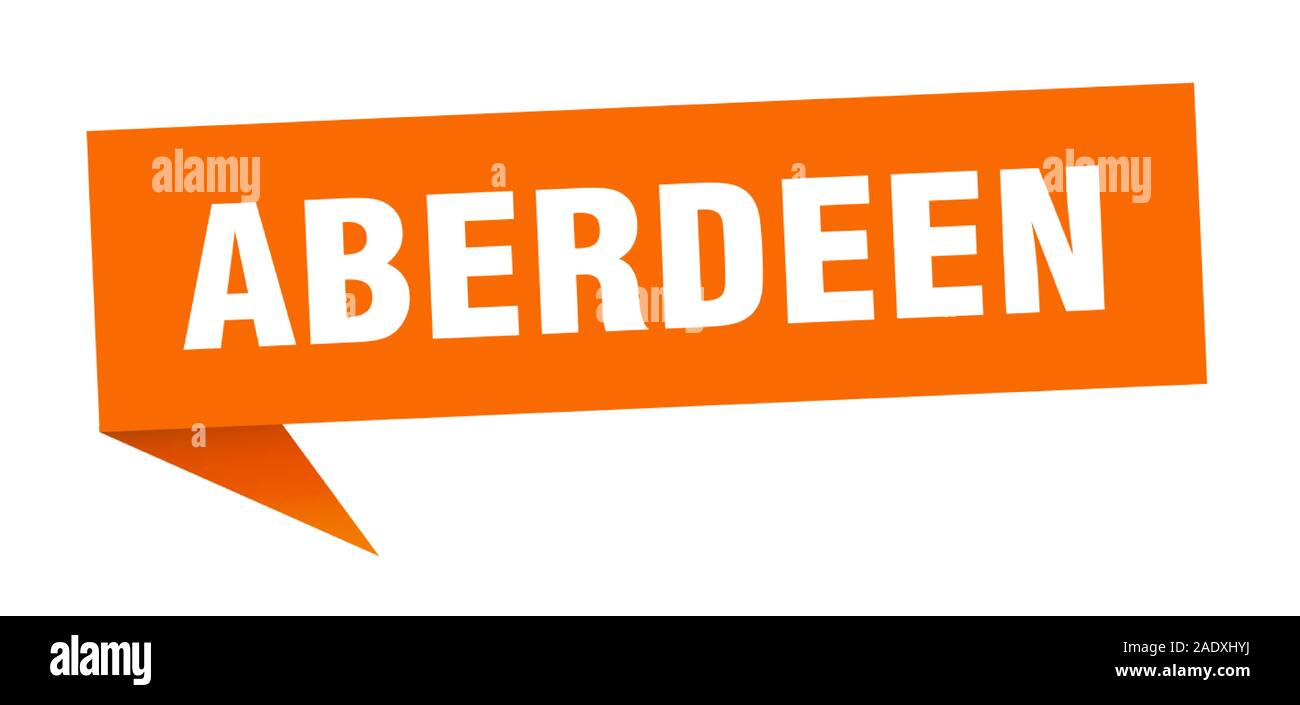Aberdeen sticker. Orange Aberdeen signpost pointer sign Stock Vector ...