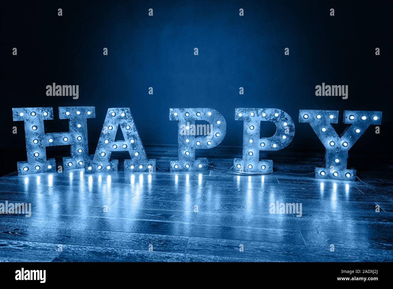Coloered Blue Happy Word