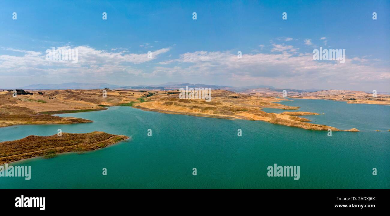 Aerial view of rural and agricultural areas south of Lokman, Adiyaman ...