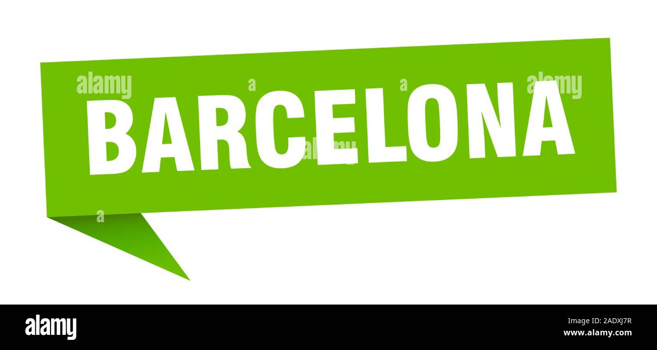 Barcelona sticker. Green Barcelona signpost pointer sign Stock Vector ...