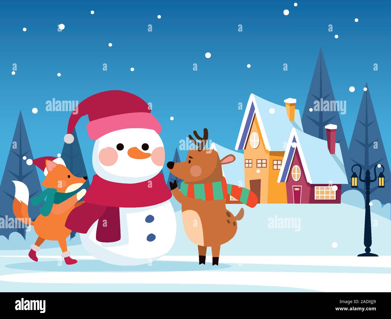 Winter Holiday Scene Clip Art