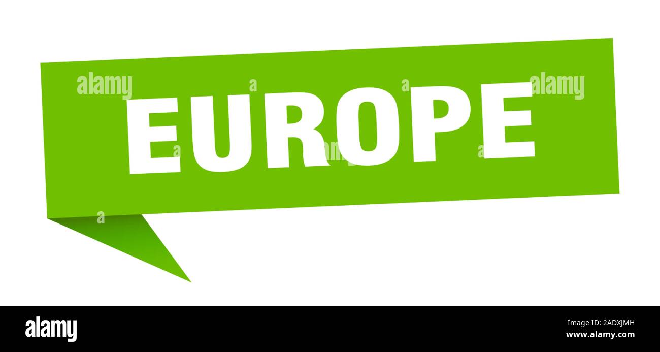 europe sticker. Green europe signpost pointer sign Stock Vector Image ...