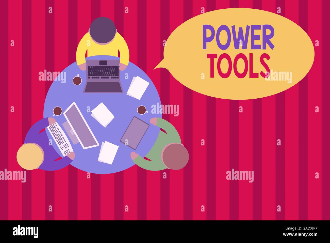 Writing note showing Power Tools. Business concept for tool that is ...