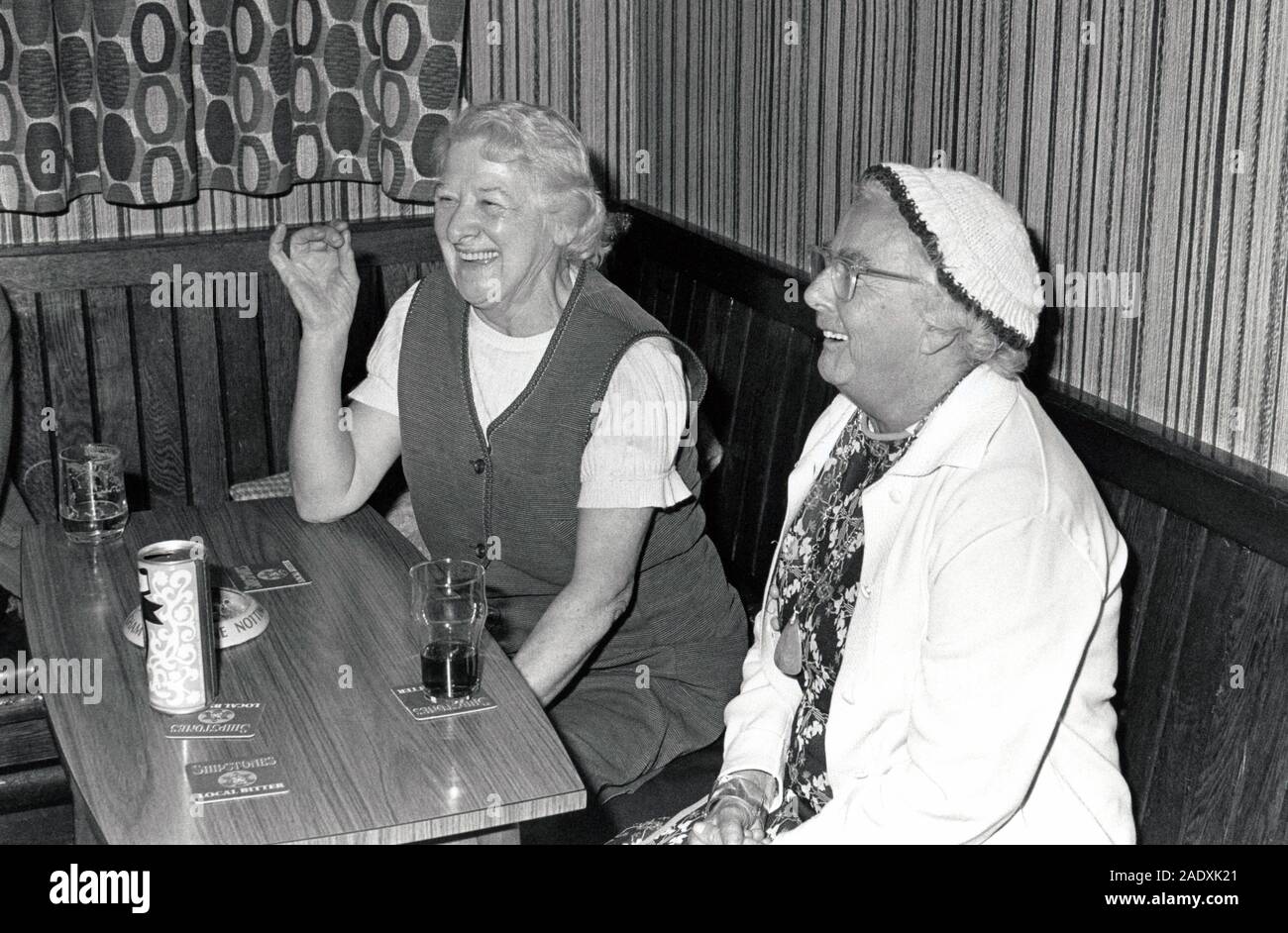 Elderly women in pub, Nottingham UK 1980 Stock Photo - Alamy
