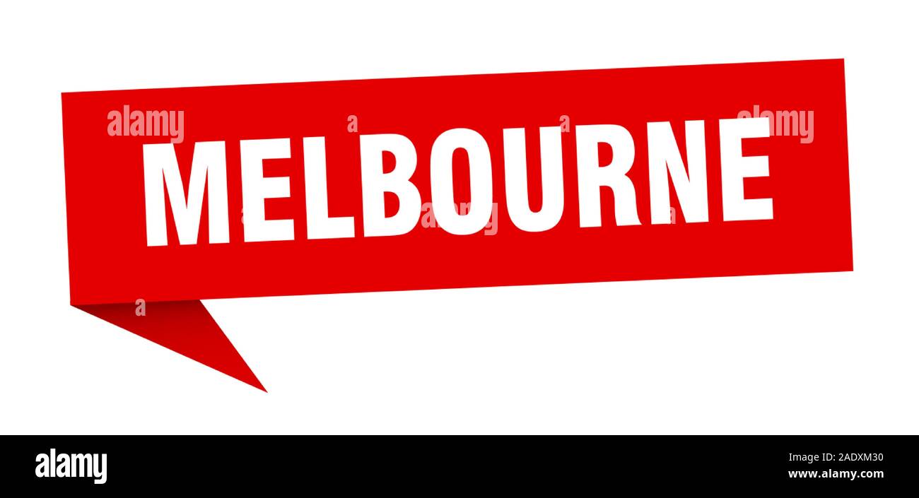 Melbourne sticker. Red Melbourne signpost pointer sign Stock Vector ...