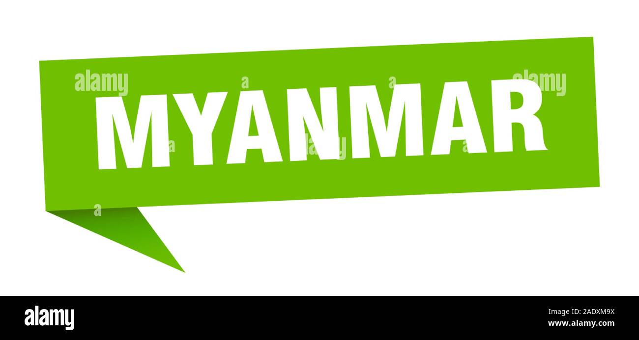 Myanmar sticker. Green Myanmar signpost pointer sign Stock Vector Image ...