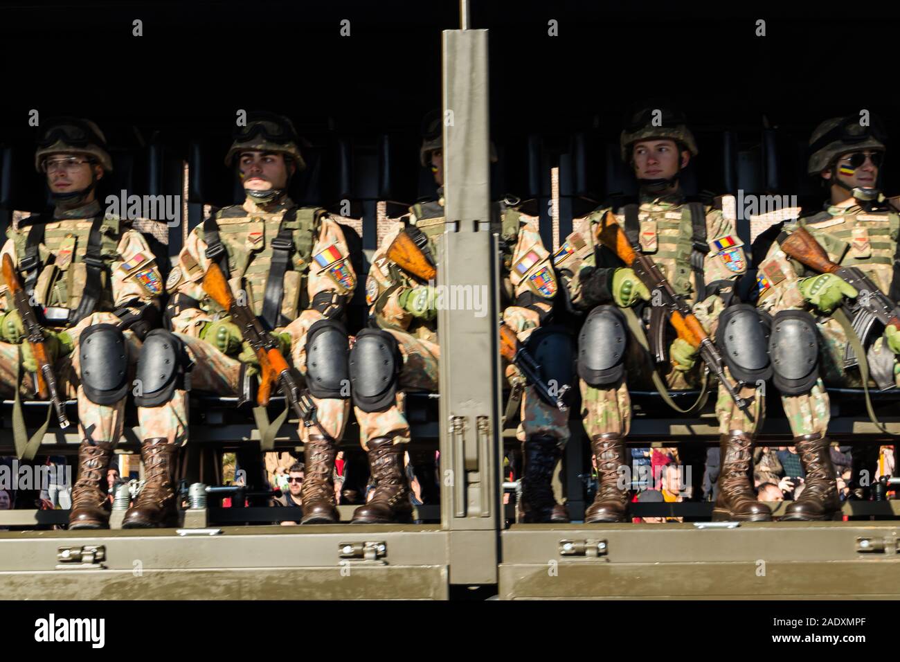 Special forces soldier with rifle. Young soldier member of ranger squad ...