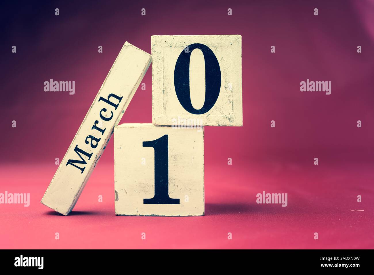 March 10th, Tenth of March, Day 10 of month March - vintage wooden ...