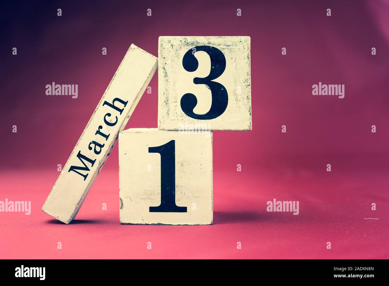 March 13th, Thirteenth of March, Day 13 of month March - vintage wooden ...