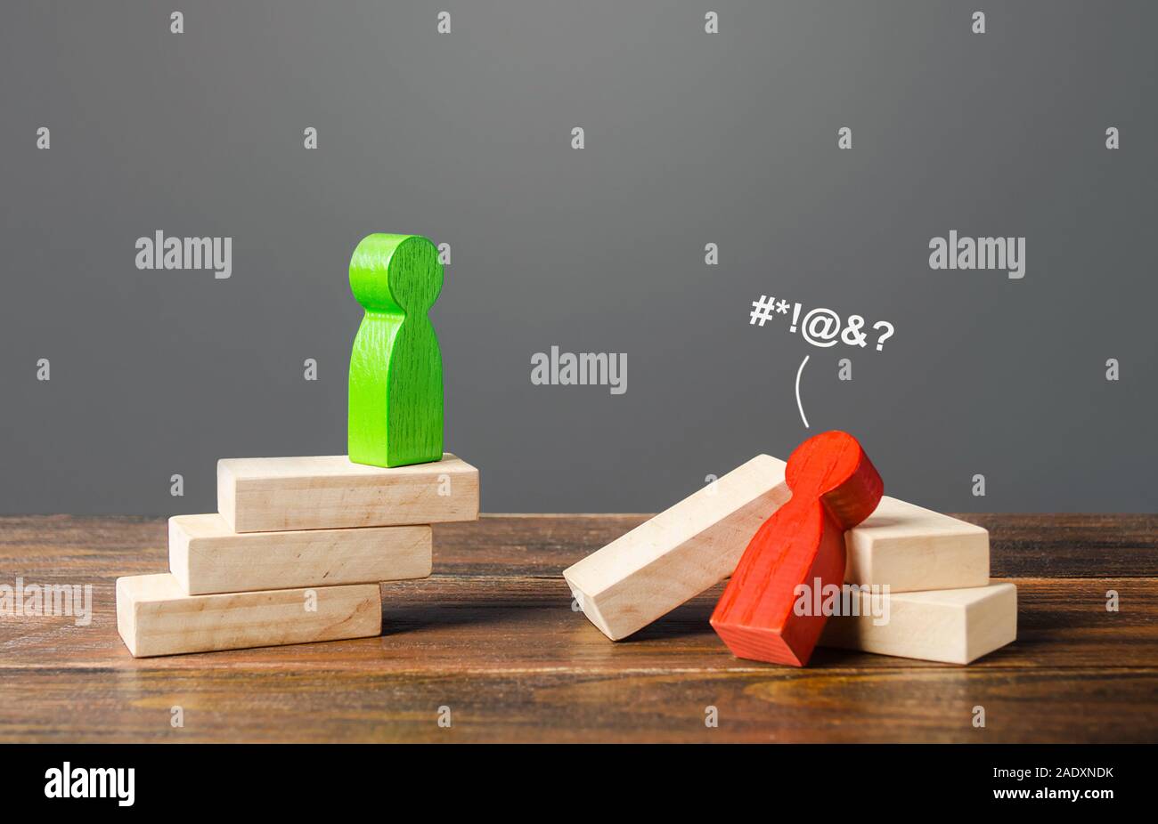 The winner and defeated opponent in a dispute. Winner in confrontation ...