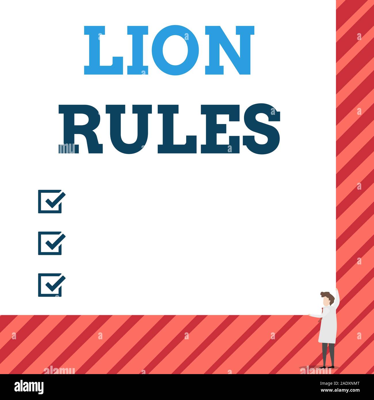 Handwriting text Lion Rules. Conceptual photo epitome of strength power ...