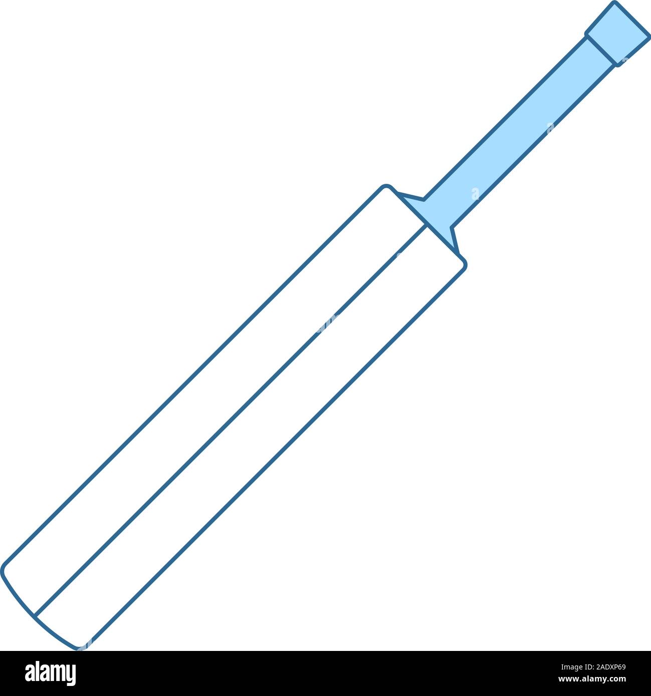 Cricket Bat Icon. Thin Line With Blue Fill Design. Vector Illustration ...