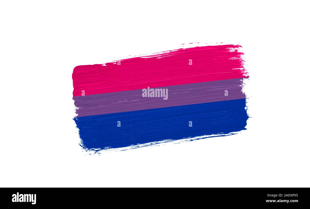 brush painted flag of bisexual isolated on white background Stock Photo ...