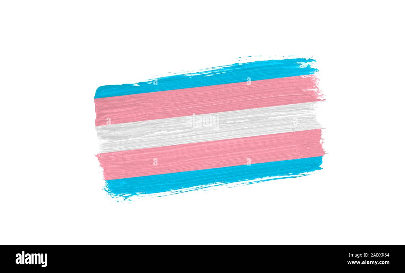 brush painted flag of Transgender isolated on white background Stock ...