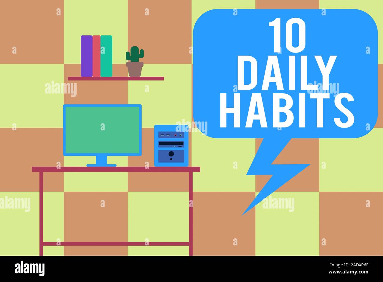 Handwriting text writing 10 Daily Habits. Conceptual photo Healthy ...