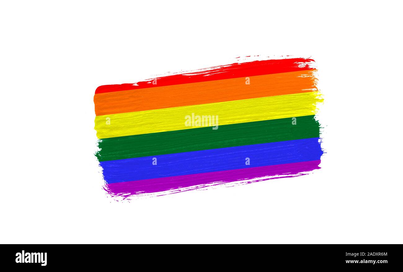brush painted flag of lgbt isolated on white background Stock Photo - Alamy