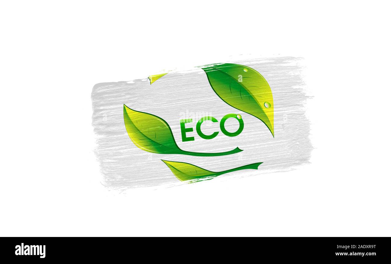 brush painted flag of Ecology logo isolated on white background Stock ...