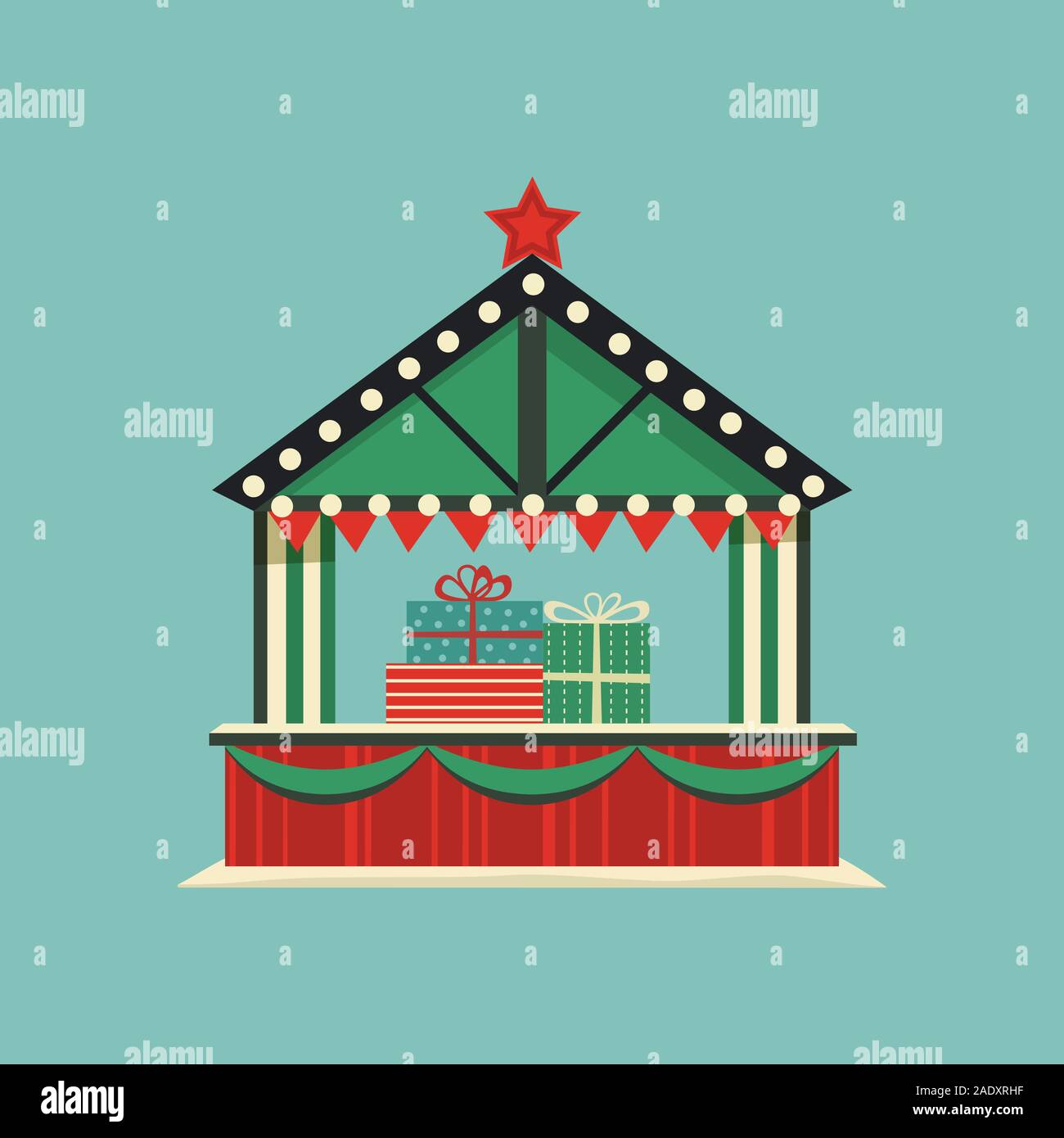 Market holiday stall flat retro color vector icon Stock Vector Image ...