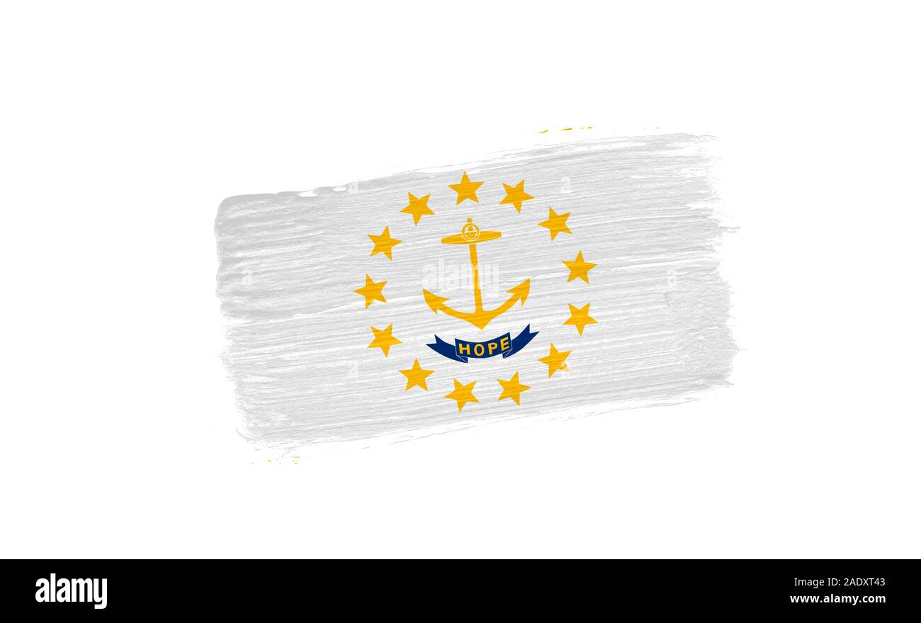 brush painted flag State of Rhode Island and Providence Plantations ...